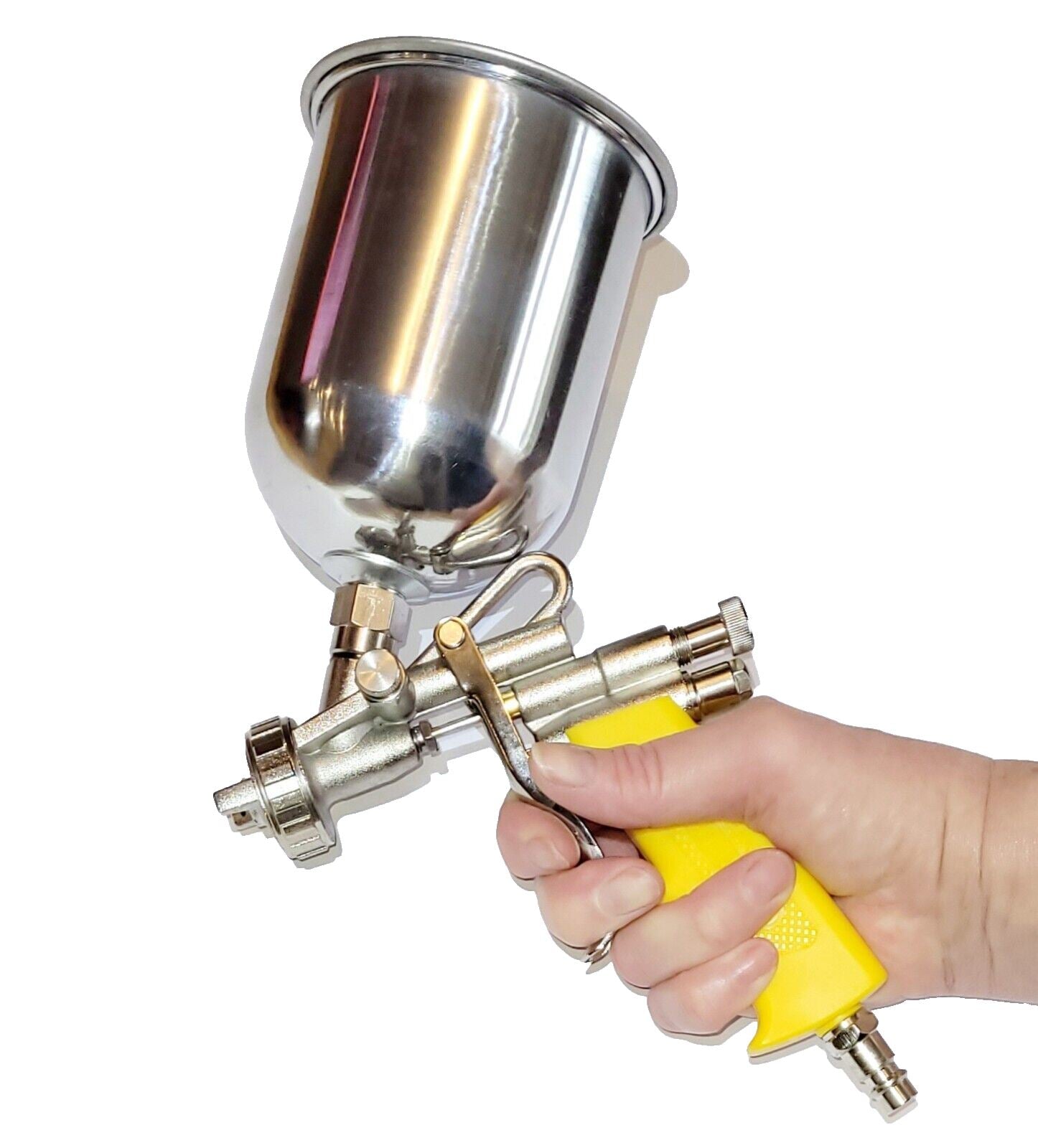 Air Spray Gun 600ml Tank Syphon Cup 1.8mm external mix nozzle 14cfm Al ...