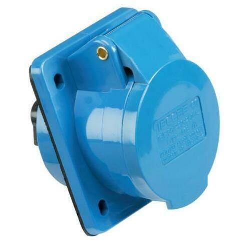 Panel Mounted Socket Angled 16 Amp 230V / 240 Volt For Generator 16A 2 ...