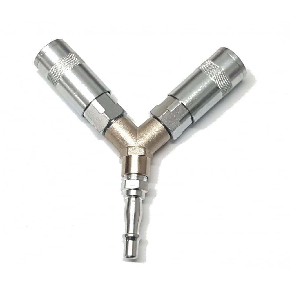 Y 3 Way Air Line Tool Splitter Hose Connector Compressor Fits PCL Coup ...